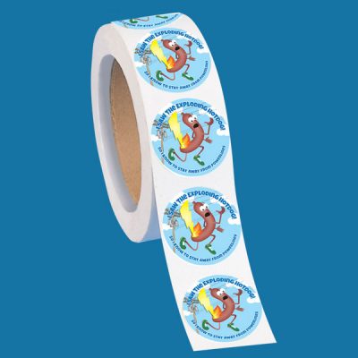 Exploding Hotdog Electricity Safety Sticker Roll - Education & Outreach