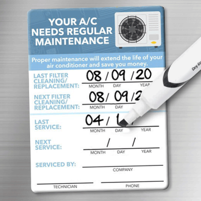 Dry Erase Maintenance Reminders Magnet – Air Conditioner - Education ...