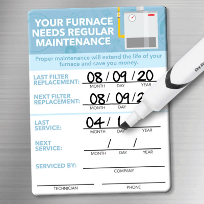 Dry Erase Maintenance Reminders Magnet – Furnace - Education & Outreach