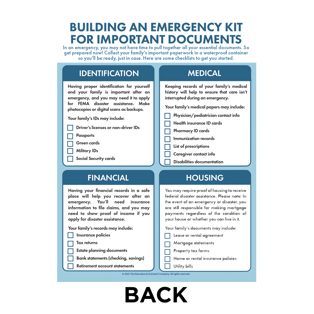 Emergency Preparation for your Documents: It’s in the Bag – Poster ...