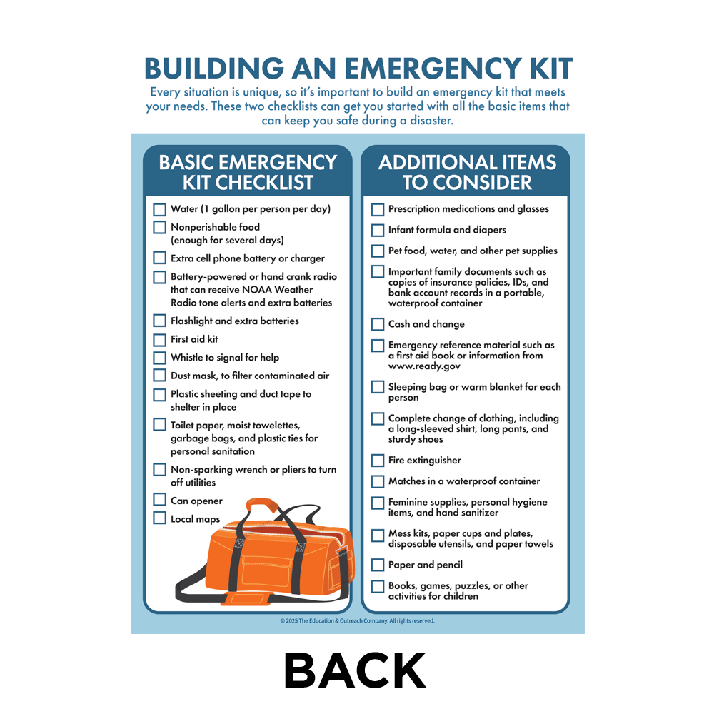 Emergency Preparation: It’s in the Bag – Poster - Education & Outreach
