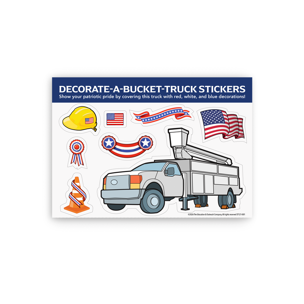 USA Bucket Truck Sticker Sheet - Education & Outreach